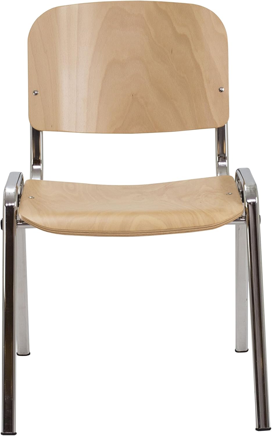 Office Hippo Heavy Duty Wooden Stackable Reception Chair with Chrome ...