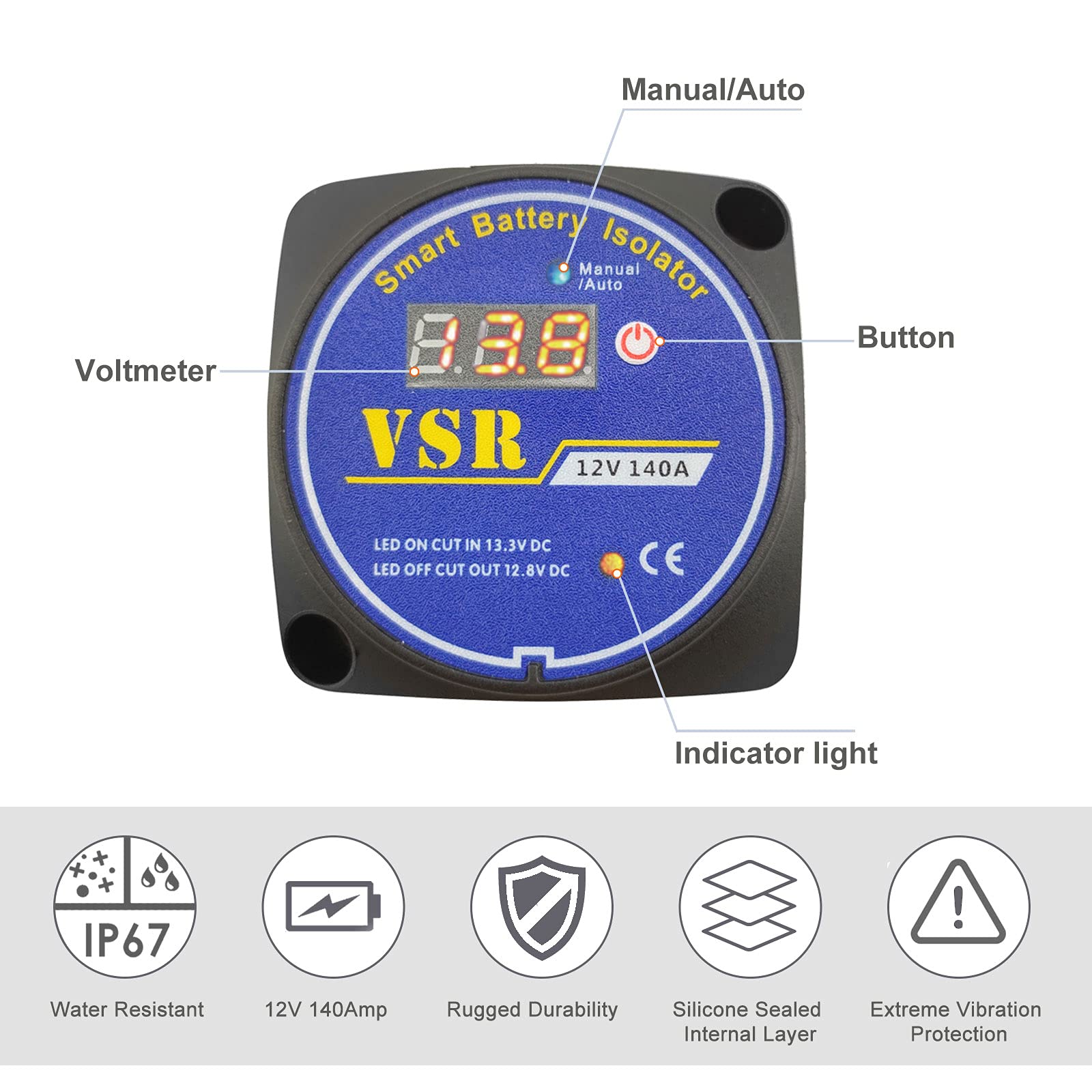 Mua Dual Battery Isolator 12V 140Amp Manual and Auto modes Voltage ...