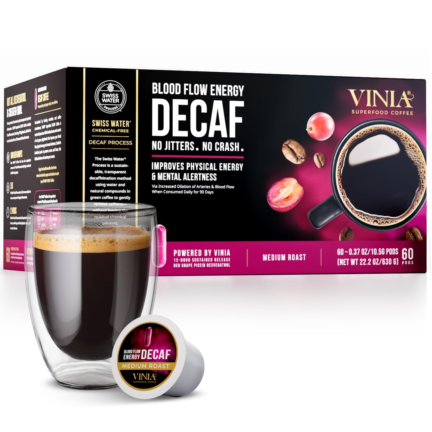 Mua VINIA Blood Flow Energy Coffee DECAF - Medium Roast Superfood ...
