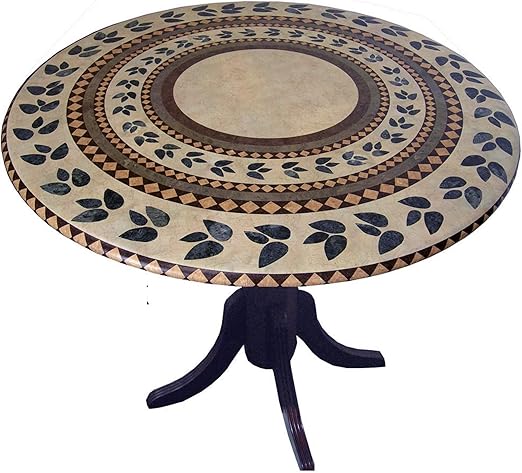 Amazon.com: Mosaic Table Cloth Round 36 Inch To 48 Inch Elastic Edge ...