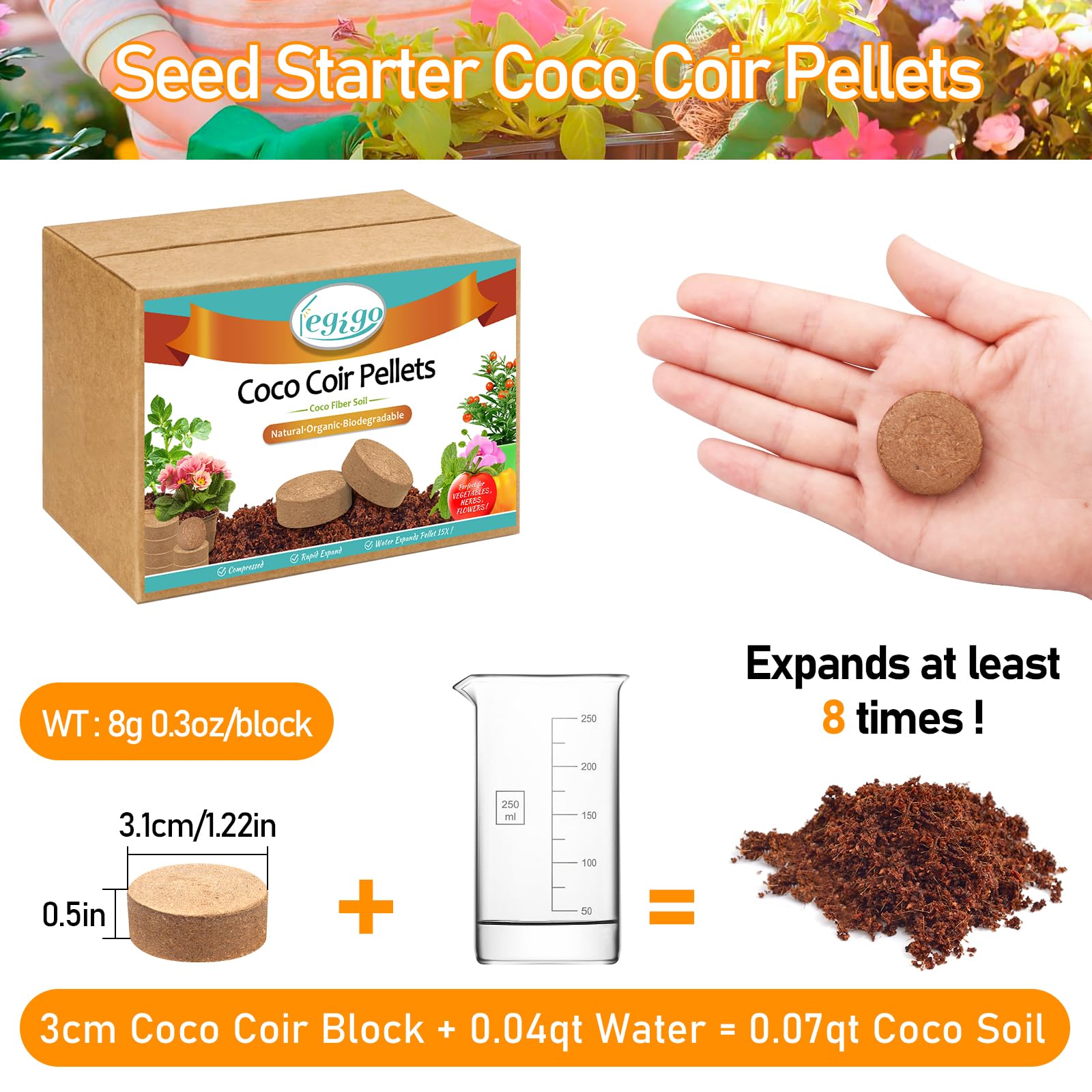 Mua Legigo 50 Pcs 30mm Coco Coir Pellets Seed Starting Soil Mix ...