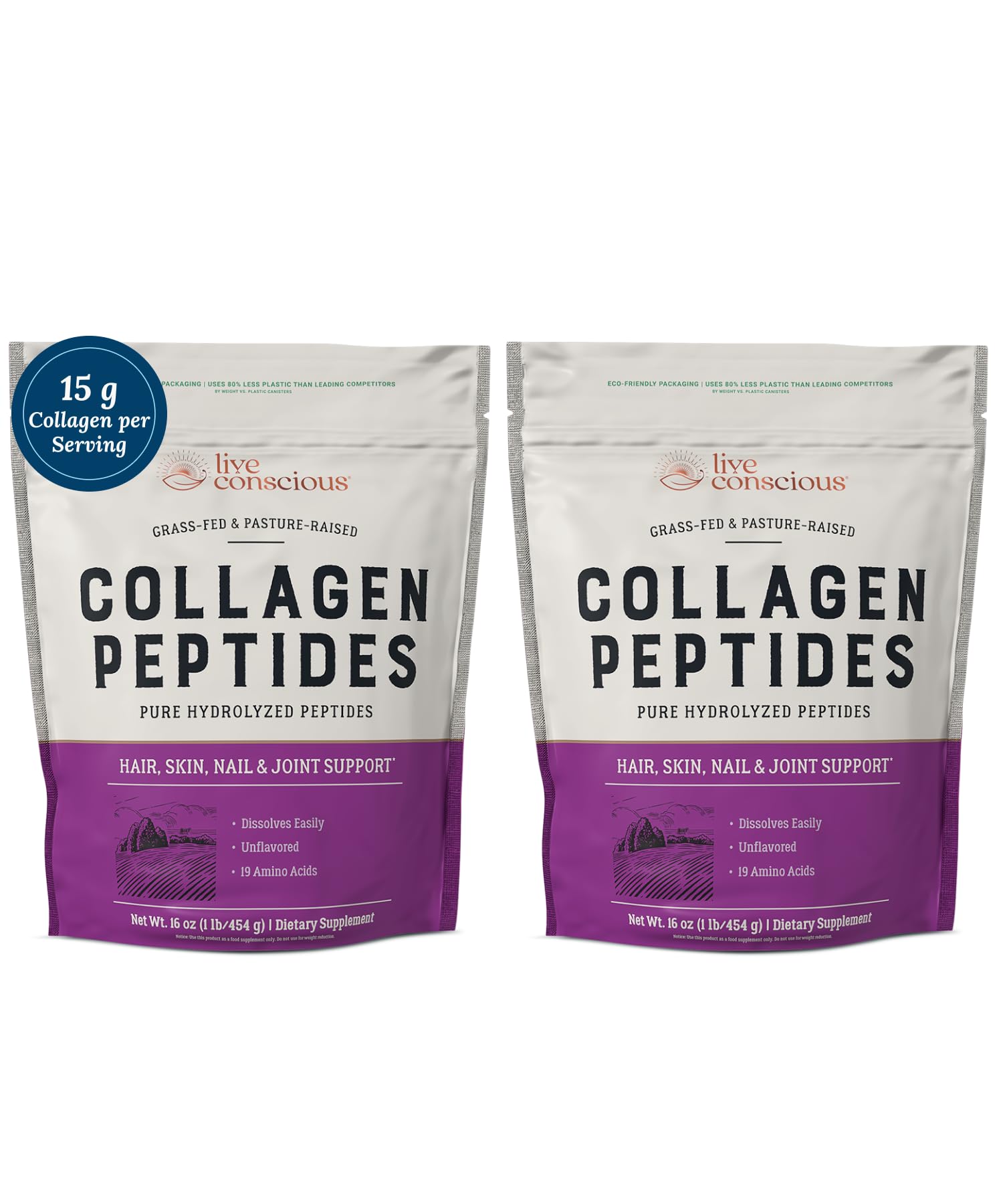 Live Conscious Collagen Peptides Powder - Hair, Skin, Nail, and Joint ...