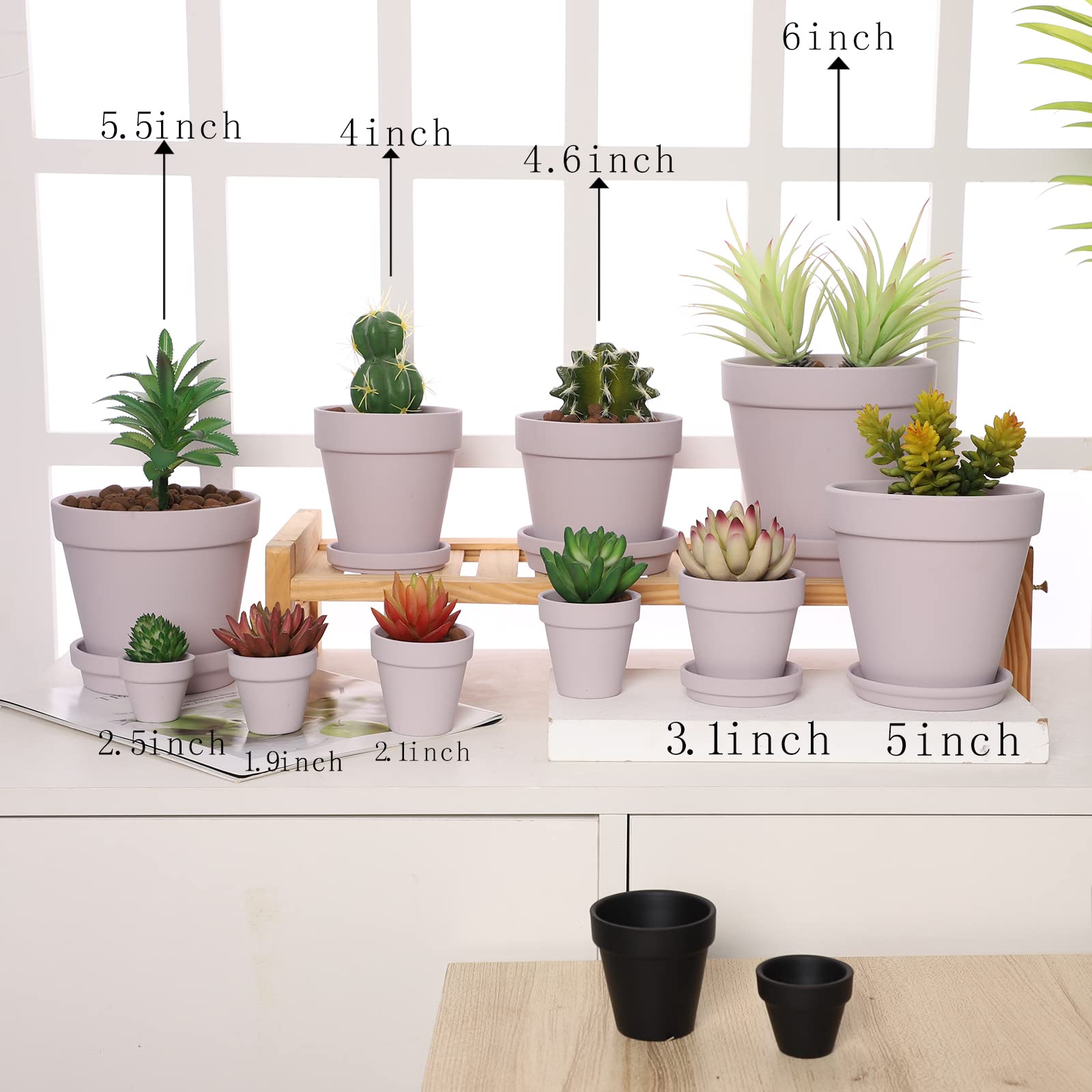 Mua Terra Cotta Pots with Saucer- 6-Pack Large Terracotta Pot Clay Pots ...