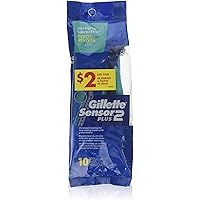 Amazon.com: Gillette Mens Sensor 2 Plus Disposable Razor (10 Count ...