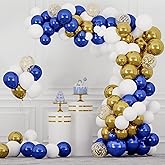 Amazon.com: 187pcs Navy Blue and Gold Balloons Arch Garland Kit, 5 10 12 18 inch Royal Blue Gold ...