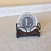 Amazon.com | Thirstystone Dark Iron Upright Scroll Coaster Holder, Dark ...