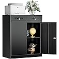 Amazon.com: INTERGREAT Metal Storage Cabinet with Drawers, 36" Black ...