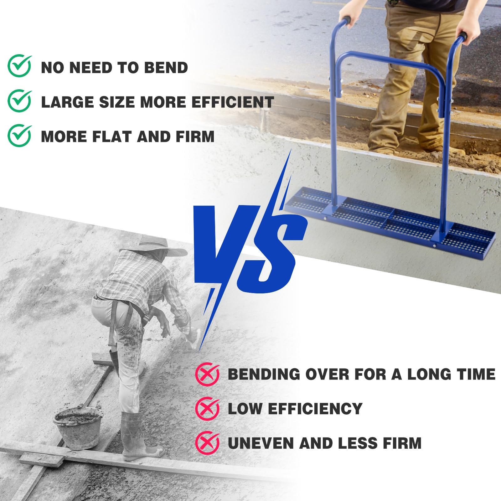 MorningRo 36'' X 6.7'' Concrete Tampers Tool Round Hole Pattern 33.5 ...