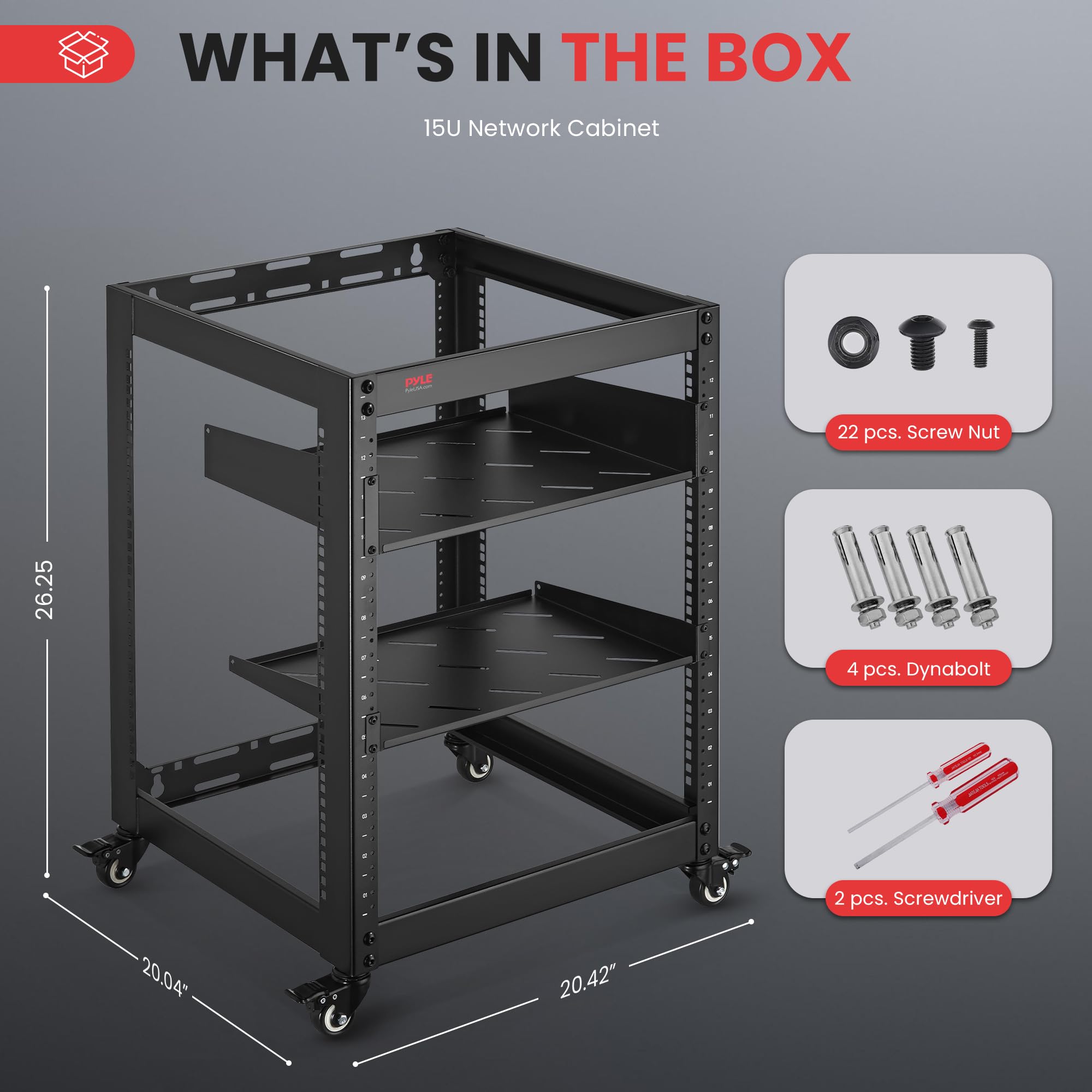 Mua 15U Server Rack Network Cabinet - Open Frame Rack, Wall Mountable ...