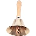 Amazon.com: Extra Loud Solid Brass Hand Call Bell with Wooden Handle ...