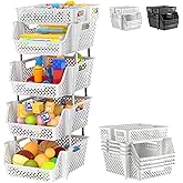 Amazon.com - Lifewit Plastic Stackable Storage Baskets, 4 Tier Stacking ...