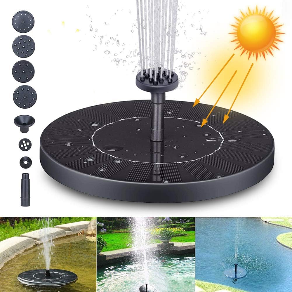 Fuente Solar Bomba, Fuente de Jardín Solar Panel y Solar Flotante con 6 ...