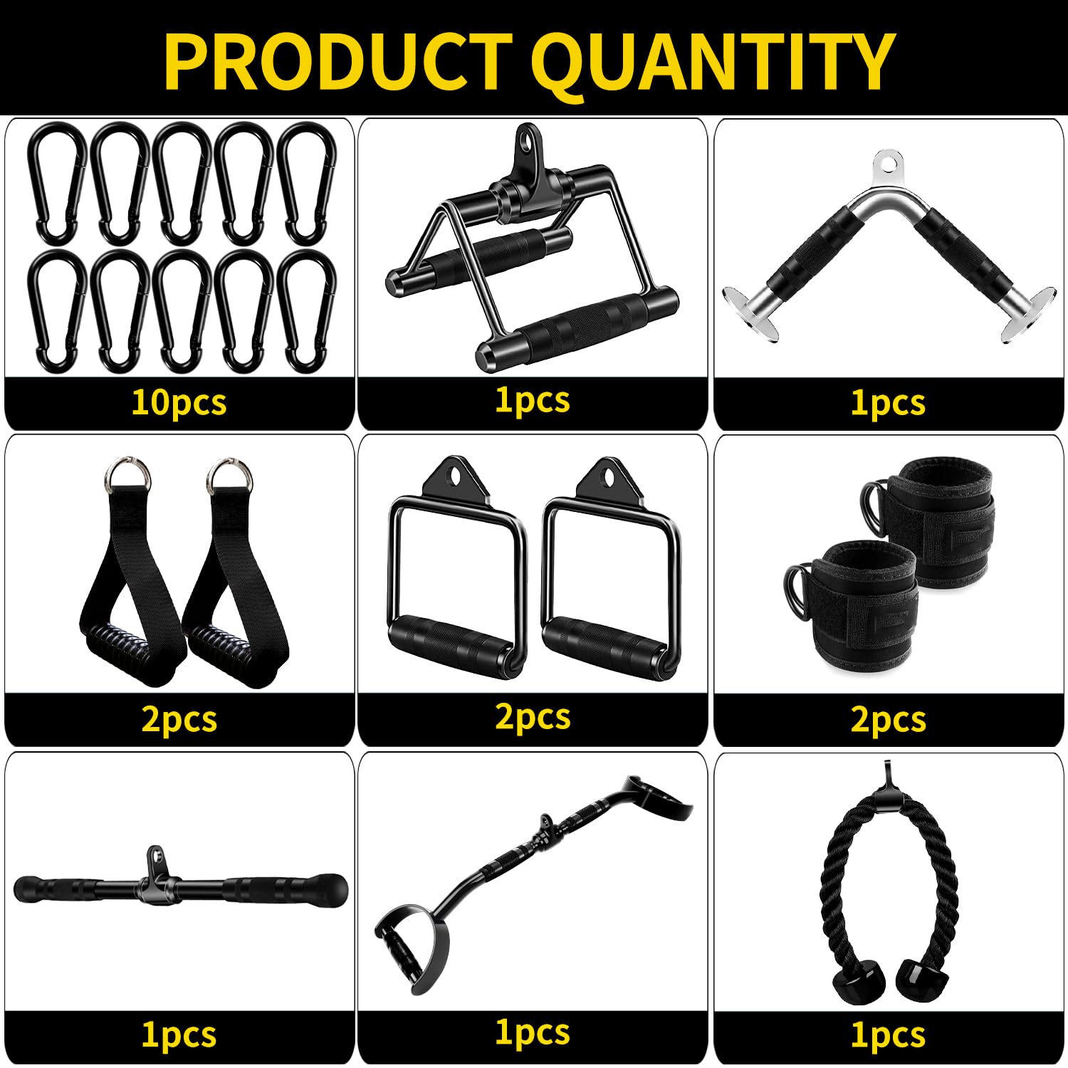 Mua 21 PCS Cable Attachments for Gym Set with Wide Grip Lat Pull Down Bar, Lat Pulldown ...