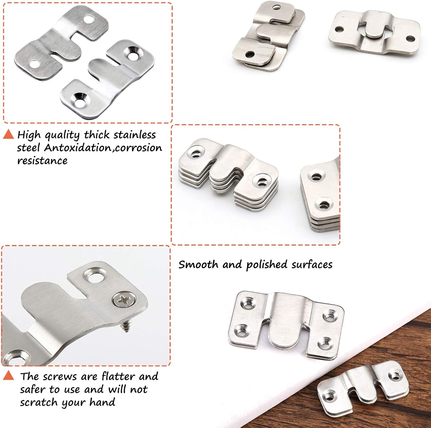 Flush Mount Brackets, Headboard Wall Fixing Brackets Wall Mount ...