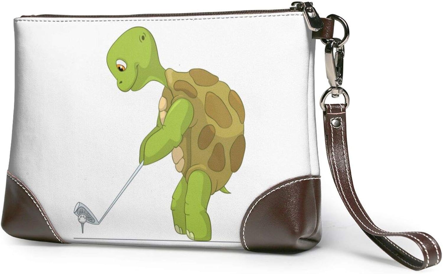 Amazon.com: MGBWAPS Sea turtle playing golf Clutch, Leather Clutch ...