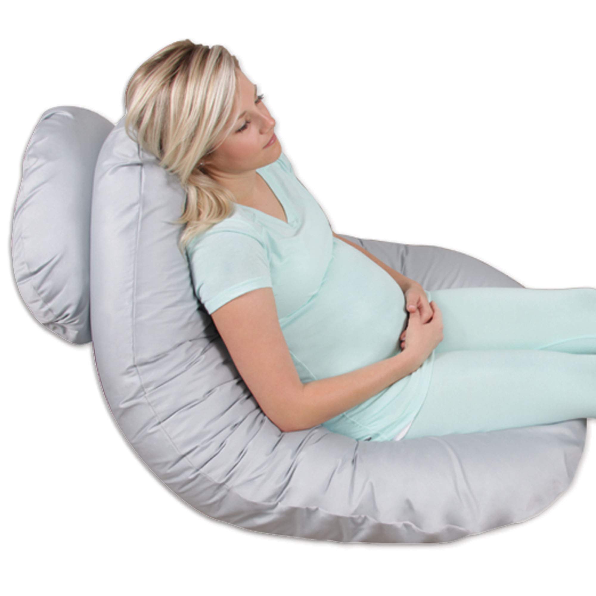 Leachco Back 'N Belly Chic Supreme, Peaceful Gray