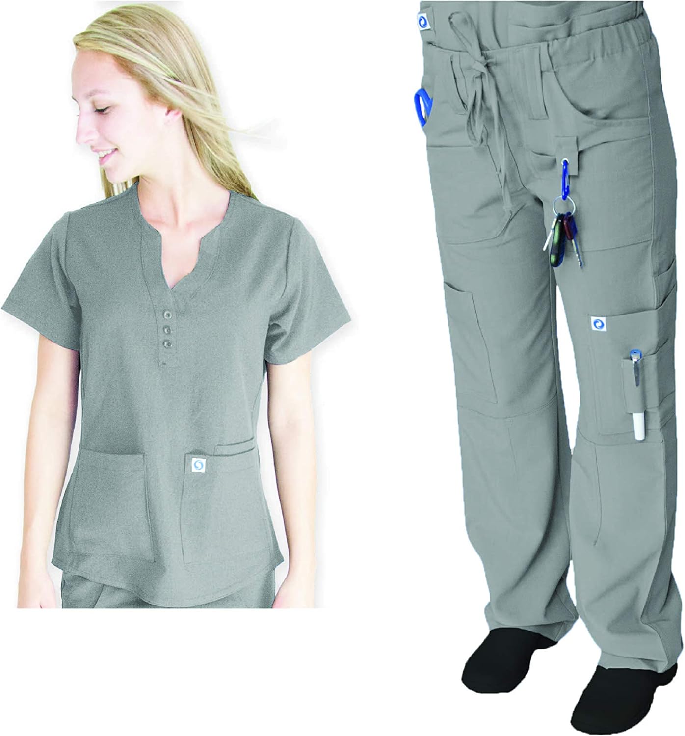 Amazon.com: Spectrum Modern Flex Scrub Set - Y Neck Tunic Tops with ...