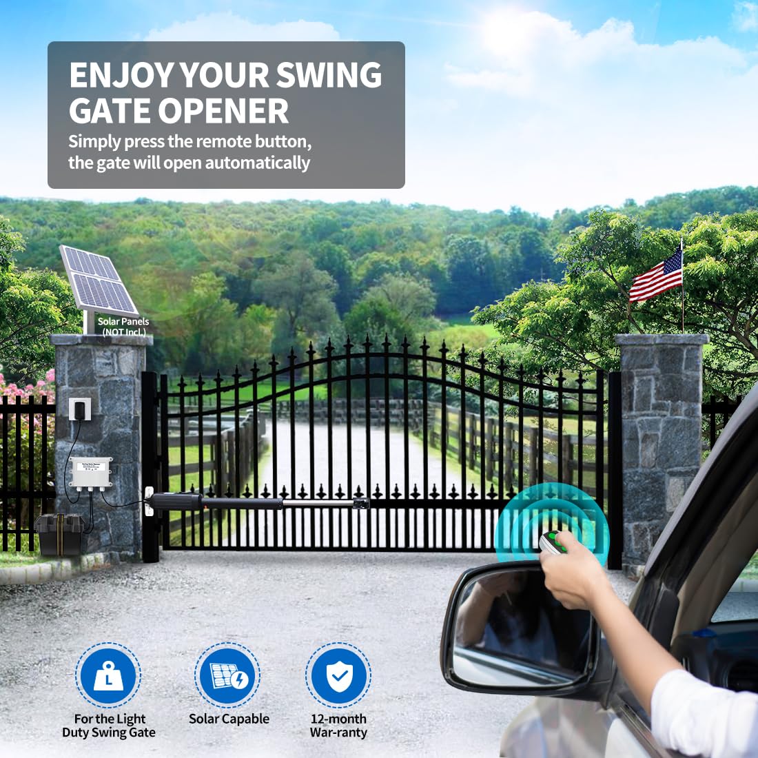 Mua TOPENS A3 Automatic Gate Opener for Light Duty Single Swing Gates ...