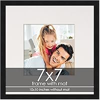 Amazon.com - 7x7 Frame with Mat - Black 10x10 Frame Wood Made to ...