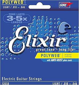 Amazon.com: Elixir Strings Electric Guitar Strings w POLYWEB Coating, Light (.010-.046 ...