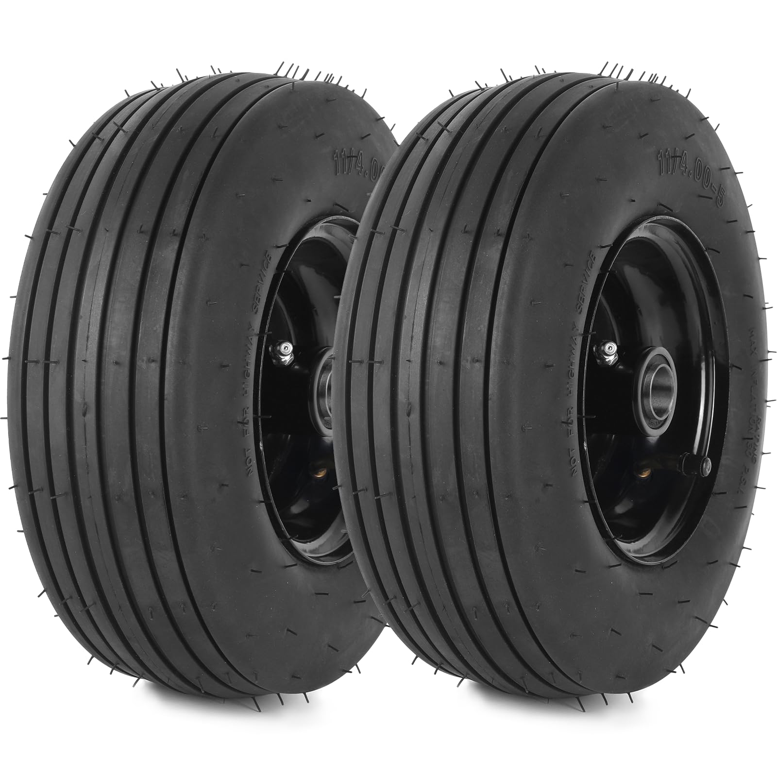 AR-PRO (2-Pack) 11x4.00-5 Tire and Wheel Assembly, 11x4-5 Lawnmower ...