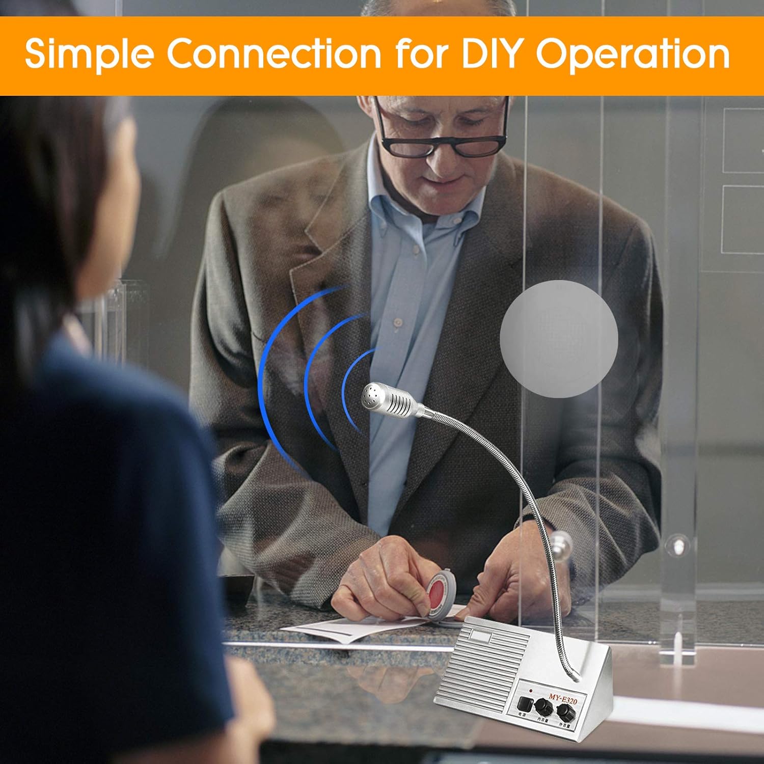 Elikliv Dual Way Counter Intercom System Window Walkie Talkie Anti ...