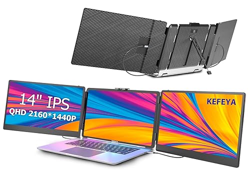 KEFEYA Laptop Screen Extender, 14" Portable Monitor for Laptop, 1440P ...