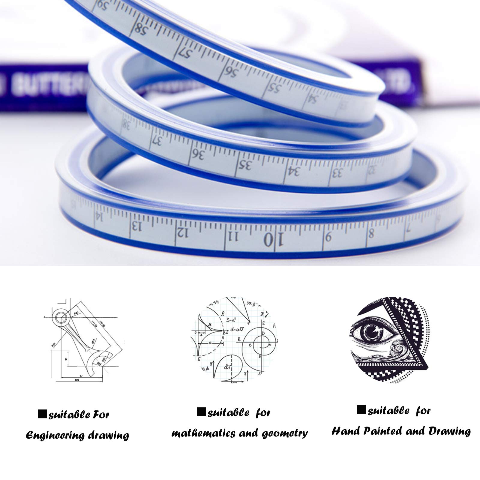Mua 24 Inch (60cm) Flexible Curve Ruler Flex Design Rule, Ideal for use ...