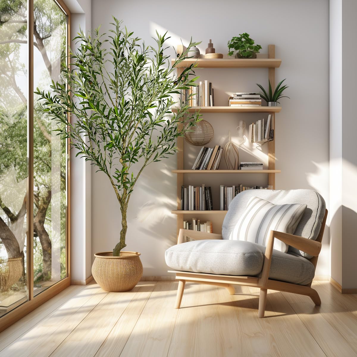 VIGGDA 7ft Artificial Olive Tree Fake Tree Interior Decoration Tree ...