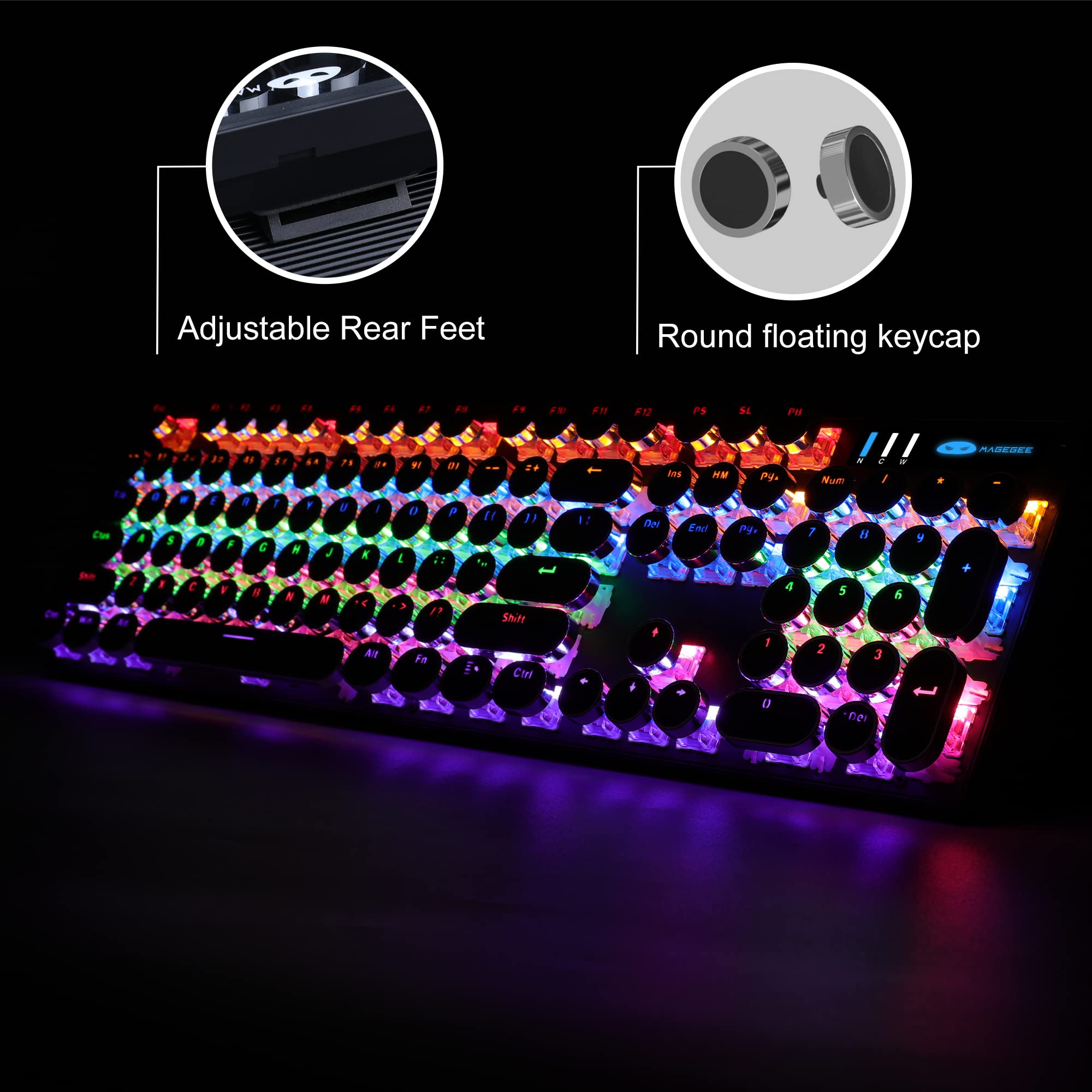 Mua Camiysn Typewriter Style Mechanical Gaming Keyboard, Black Retro ...