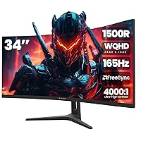 KTC 34'' Curved Ultrawide Gaming Monitor, 21:9, 3440x1440p 165Hz 1ms, 1500R Curved Monitor ...