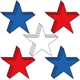 Amazon.com: Whaline Patriotic Star Cutouts 4th of July Red Blue White ...