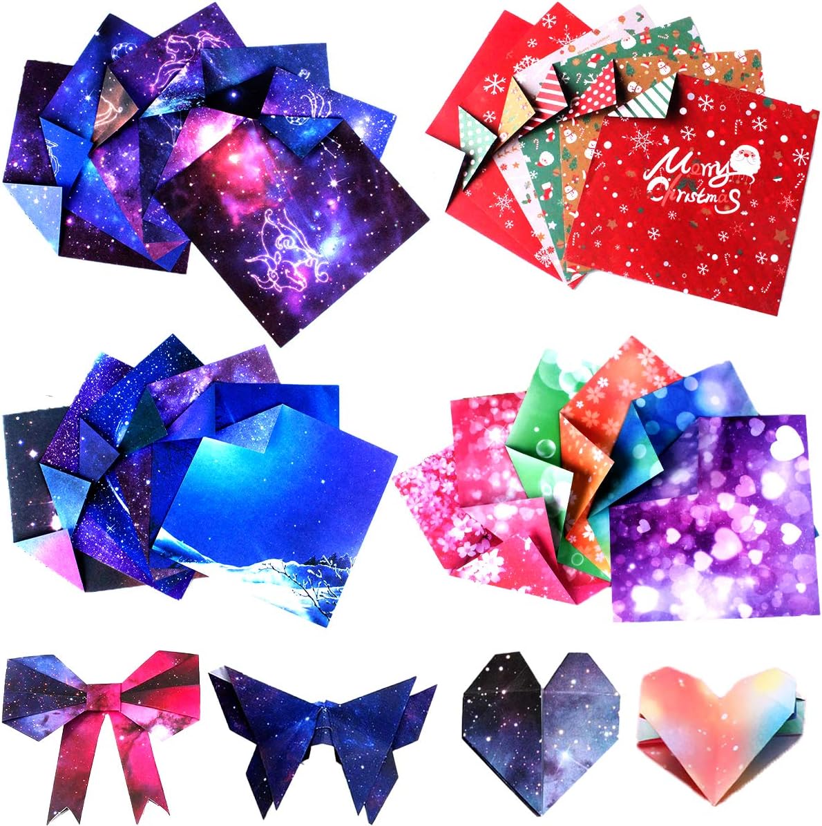 200 Sheets Origami Paper, Double Sided Vivid Coloured Origami Paper ...