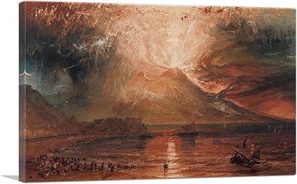 Amazon.com: ARTCANVAS Vesuvius in Eruption 1820 Canvas Art Print by J ...