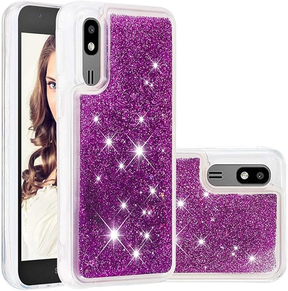 Lyzwn Samsung Galaxy A2 Core Phone Case, Cute Glitter Liquid Flowing ...