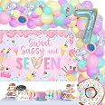 Amazon.com: Kreatwow Donut 7th Birthday Party Decorations Sweet Sassy ...