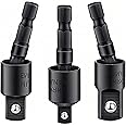 3Pcs 1/4" 3/8" 1/2" Bits 360°Rotatable,Impact Grade Socket Adapter/Extension Set Turns Power ...