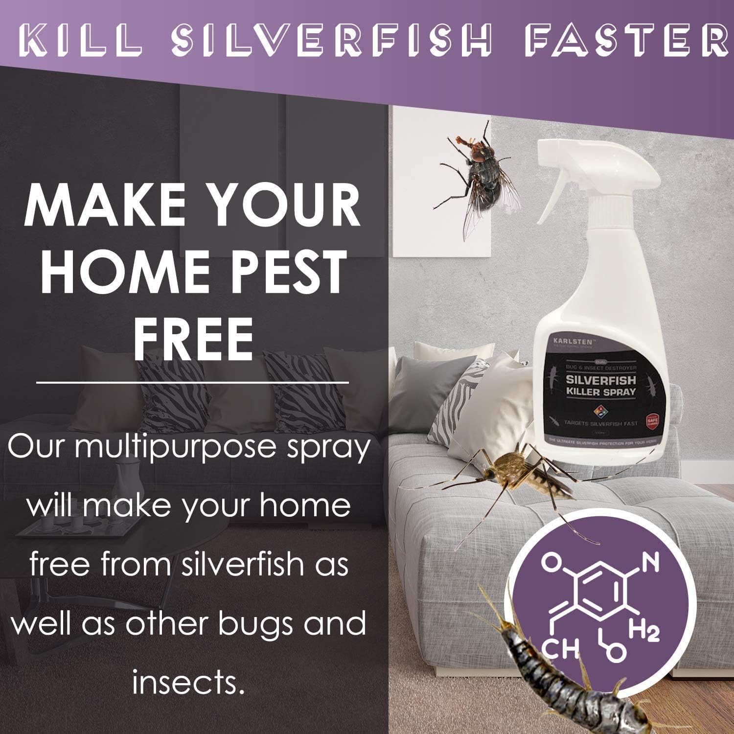 Karlsten Silverfish Killer Spray Fast Effective Quality Silverfish ...
