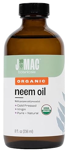 J MAC BOTANICALS Organic Neem Oil for Skin (8 oz Glass Bottle NO ...