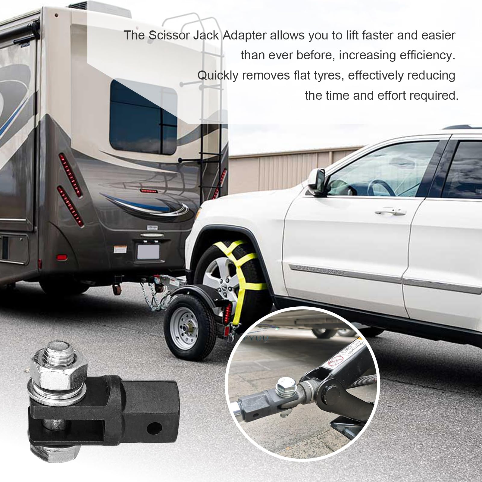 Mua Scissor Jack Adapter, Scissor Jack Drill Adapter for 1/2 Inch Drive ...