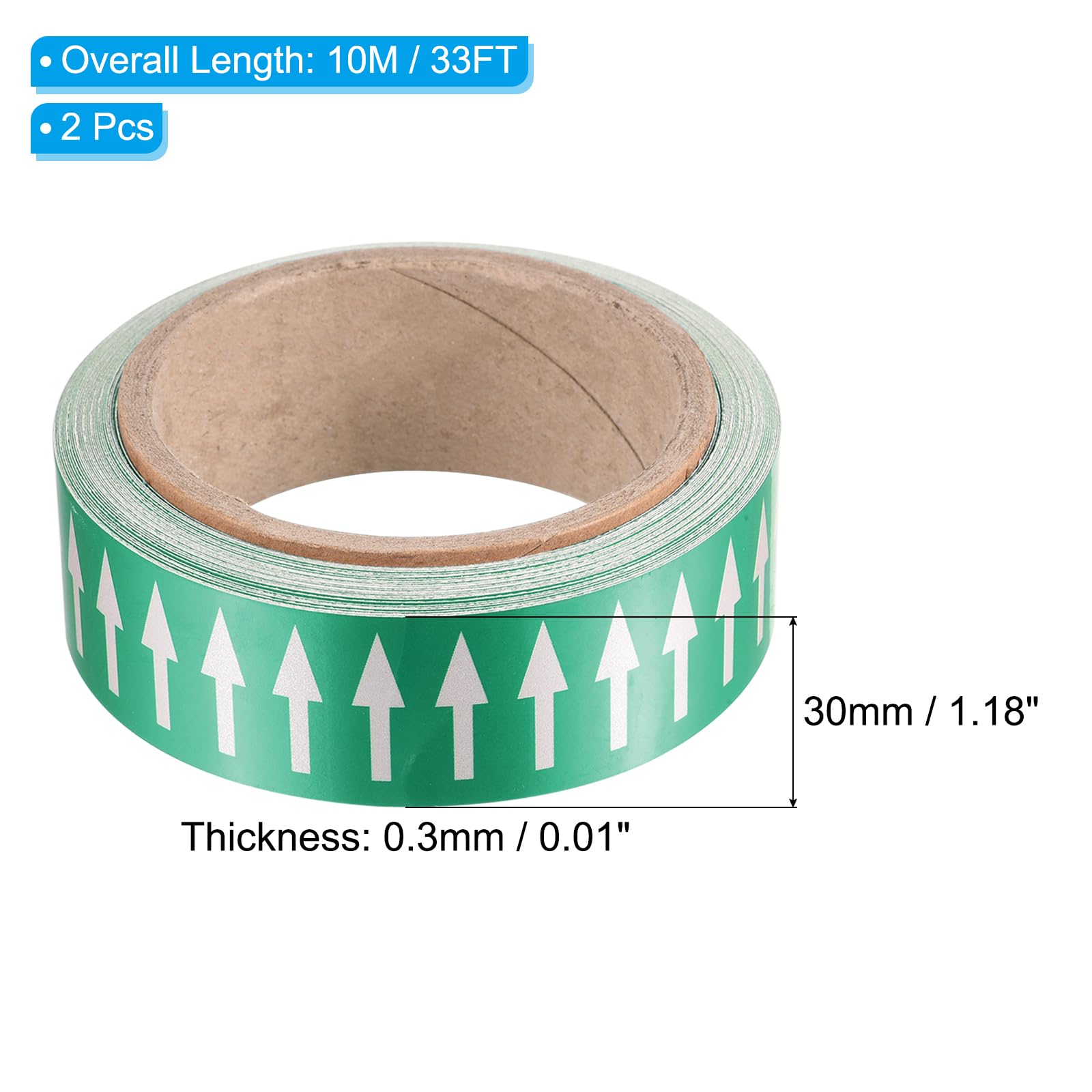 PATIKIL Flow Arrow Tape, 2 Roll Polyethylene Pipe Marking Sticker With ...