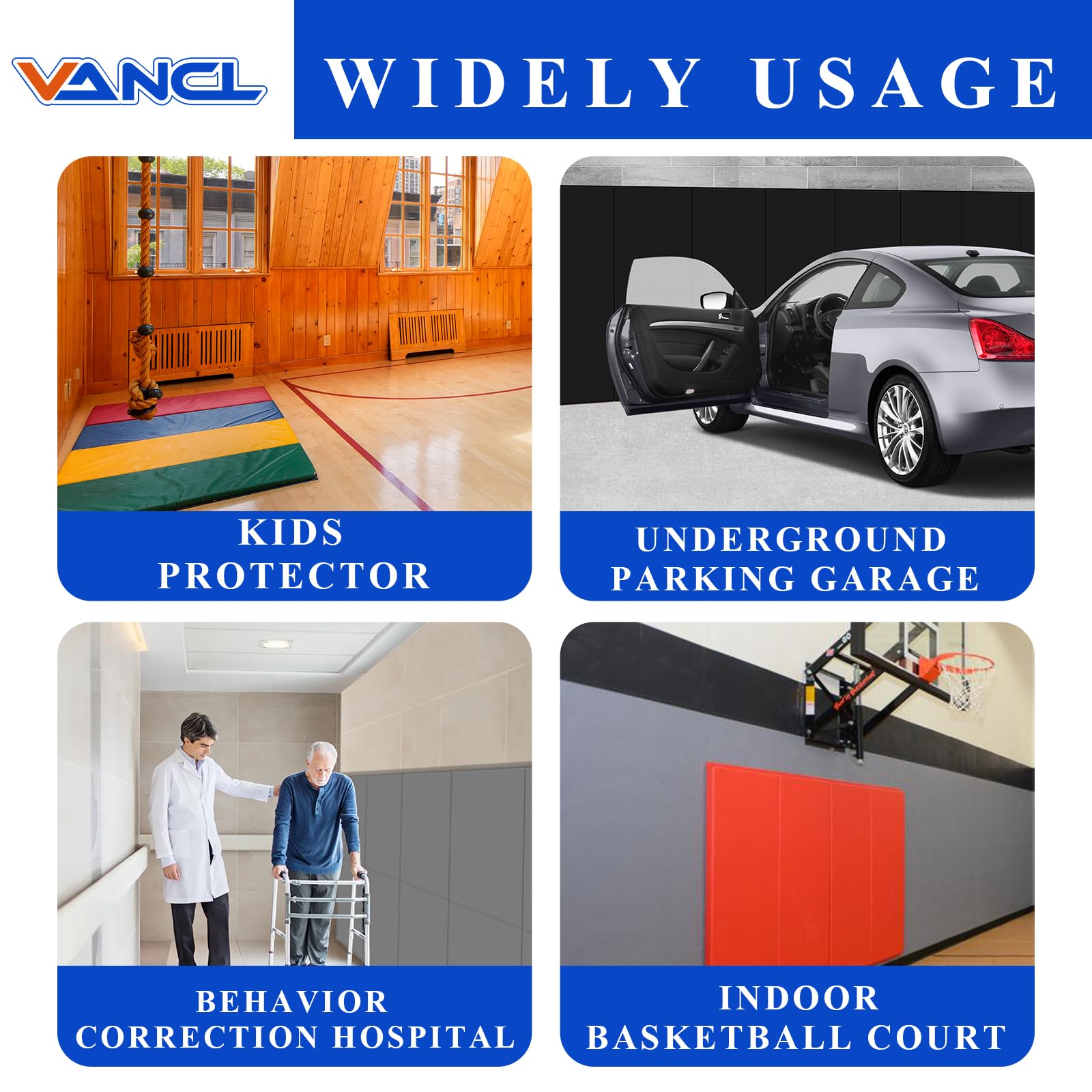 VANCL Basketball Court Wall Pad Bodyguard Wall Padding 2" Thick Foam ...