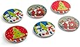 Amazon.com: Happy Holidays Merry Christmas Designer Ceramic Coaster Set ...