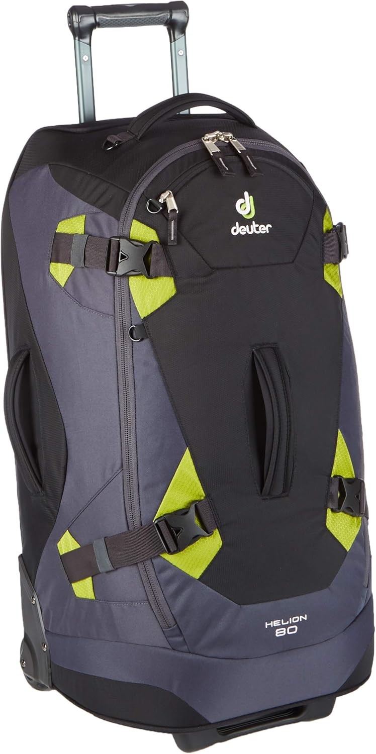 Amazon.com | Deuter Helion 80 Roller Duffel Travel Backpack, Black/Moss ...