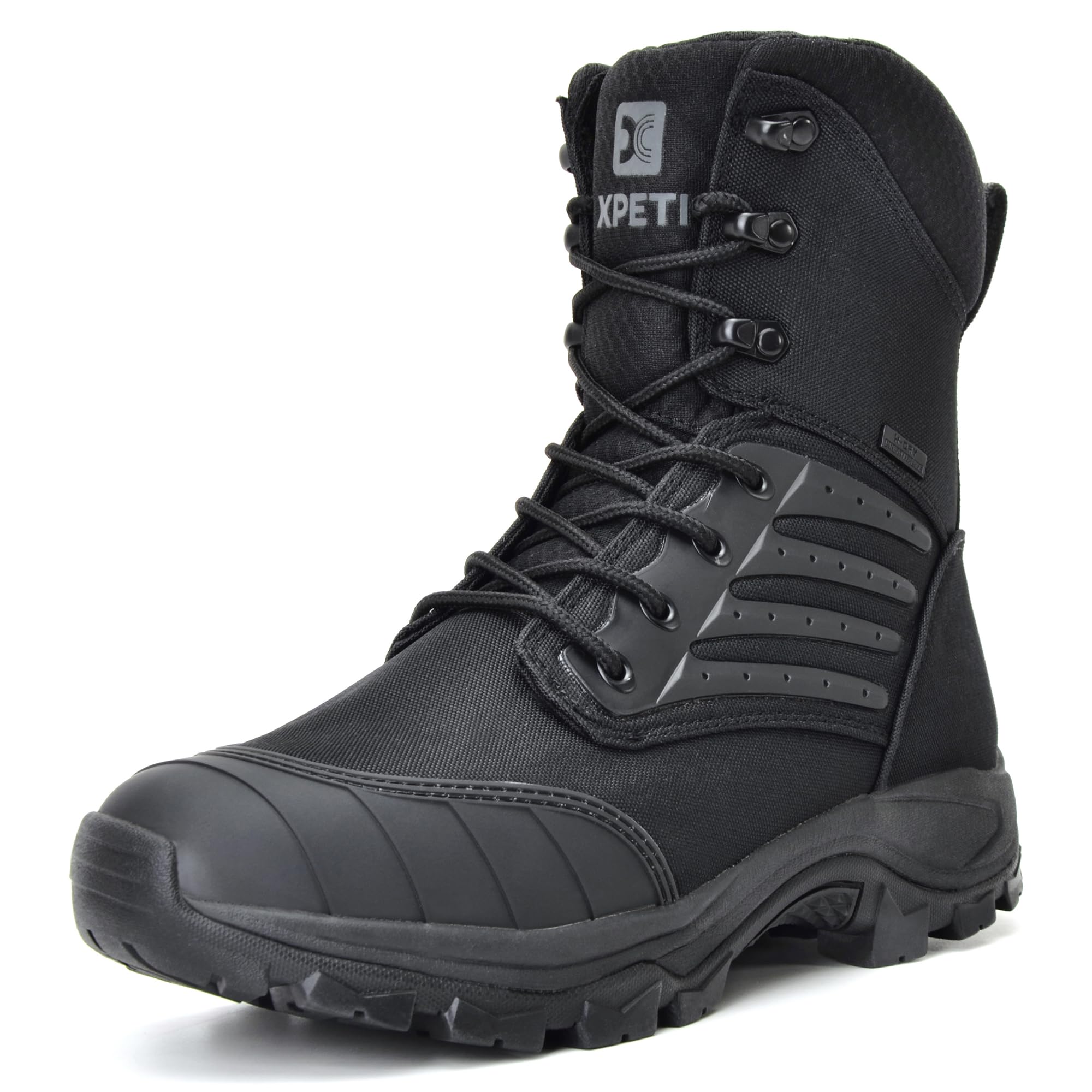 XPETI Mens Tactical Boots Waterproof Military Boots for Men Black ...