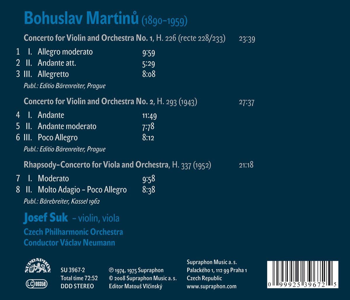 Martinu – Violin Concertos - BigaMart