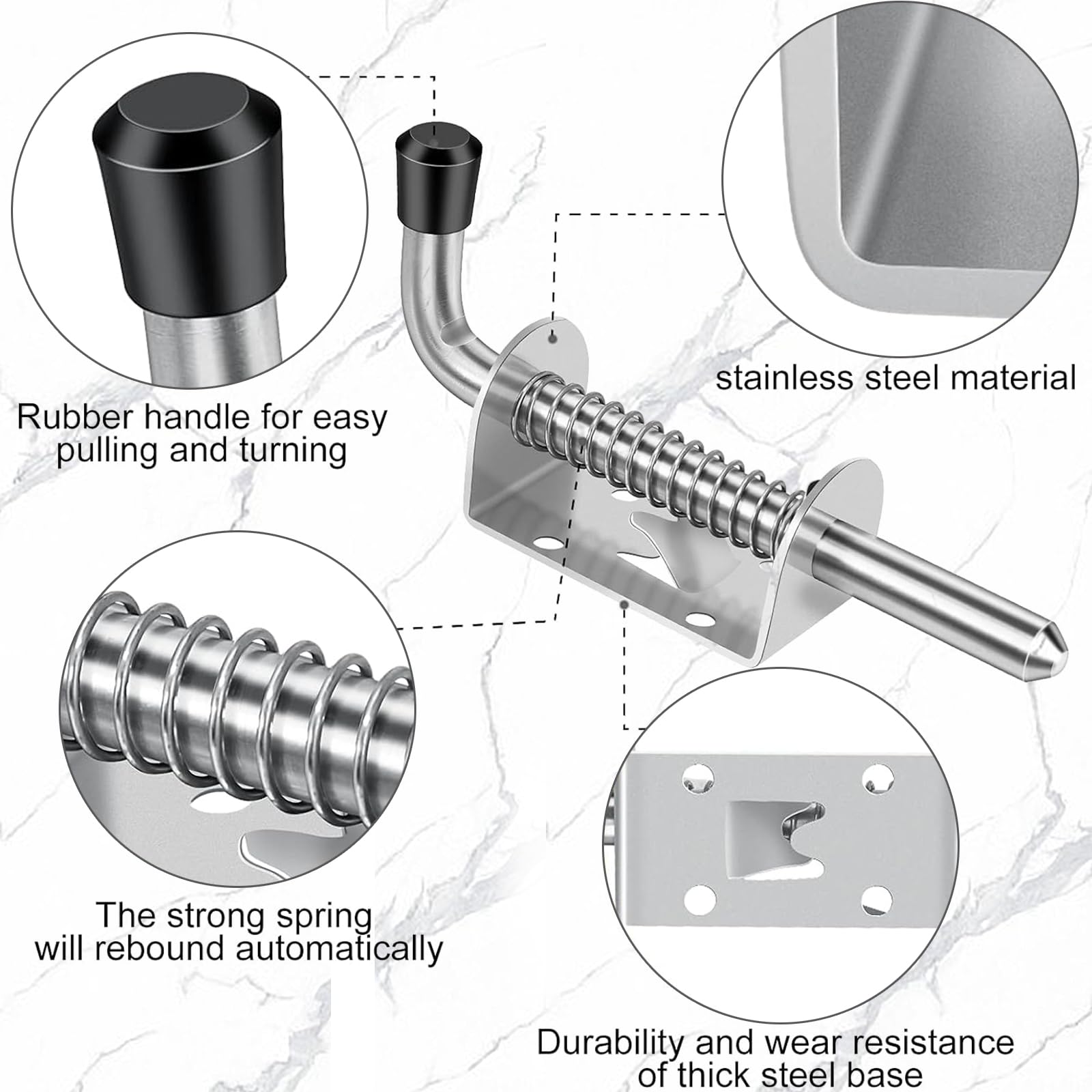 Mua Gate Latch, Pack of 2 Spring Latches 304 Stainless Steel, Spring ...