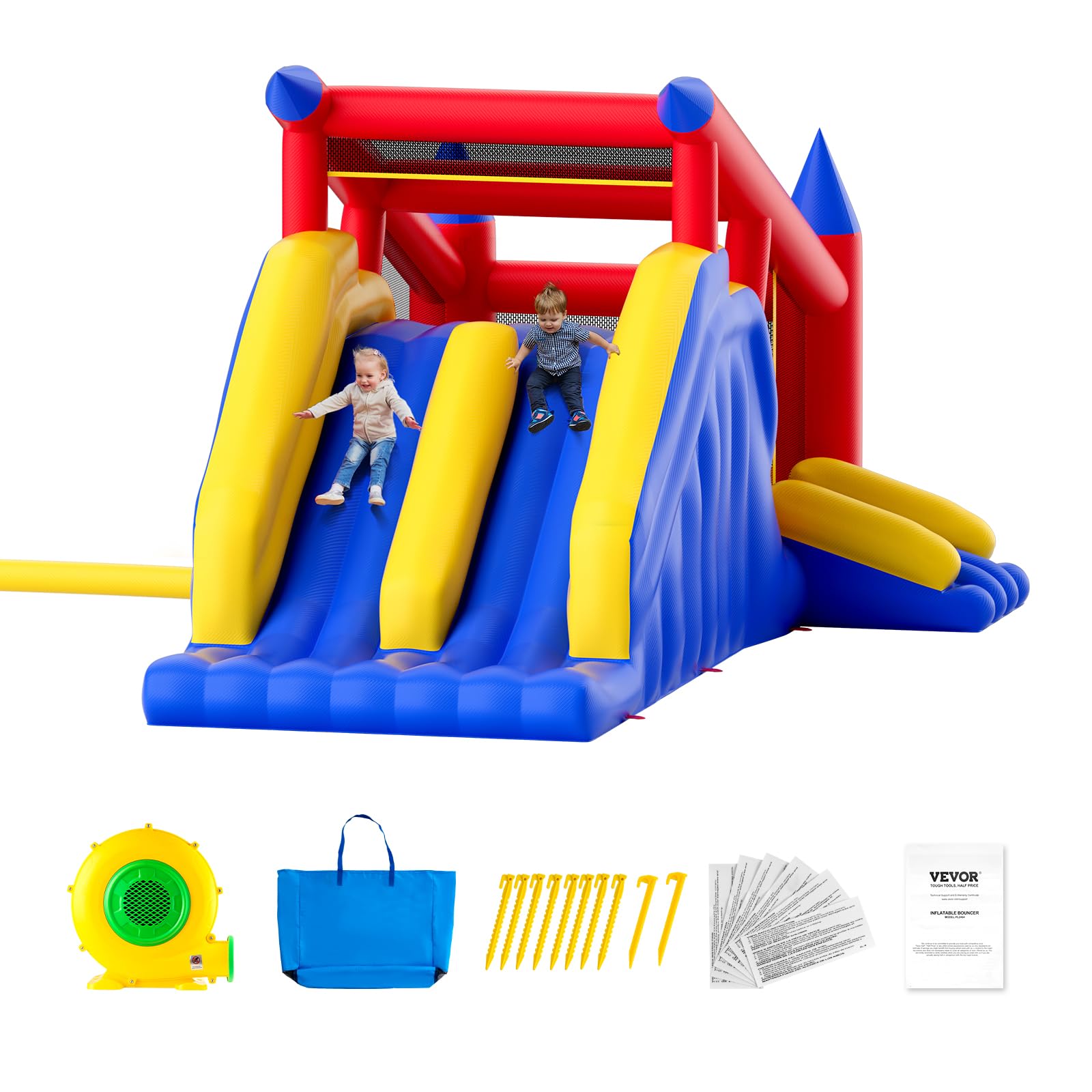 VEVOR Inflatable Bounce House, Indoor Playhouse Trampoline, Jumping ...