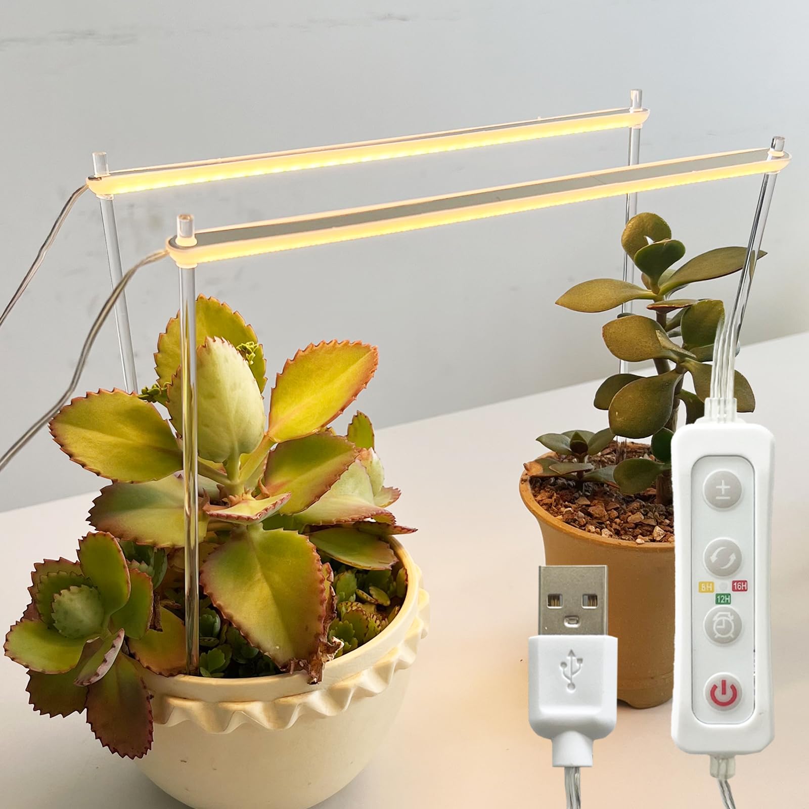 Full Spectrum Desktop Small Plant Grow Light Strip Dimmable Timer ...
