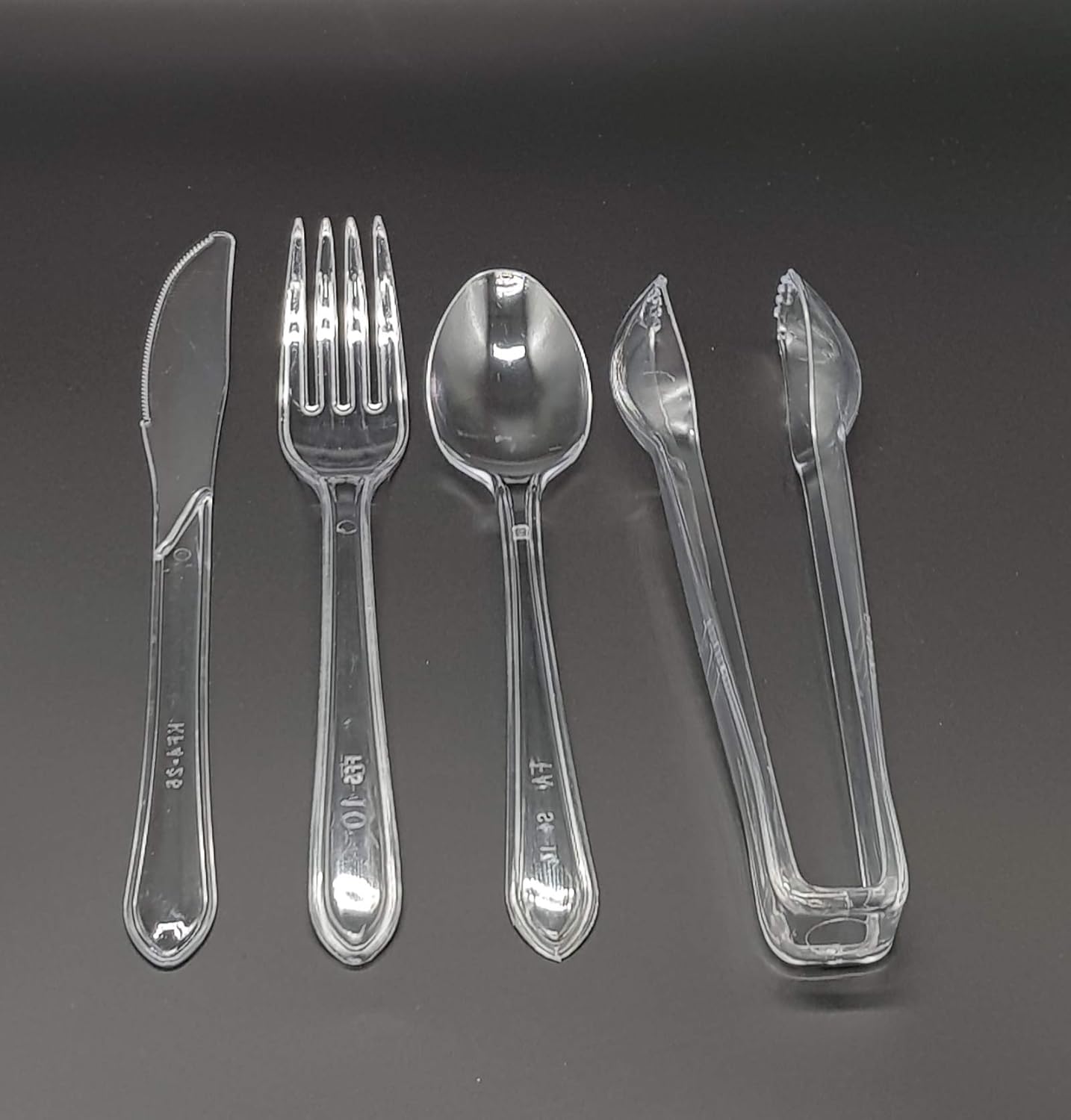 GSL 150 x Heavy Duty Clear Plastic Cutlery Plus 4 Tongs – Perfect for ...